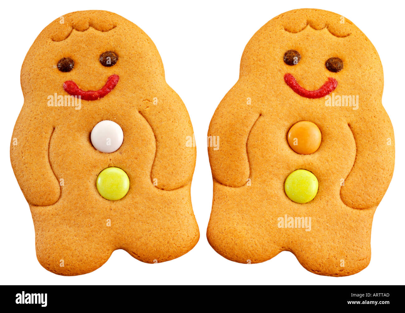 TWO GINGERBREAD MEN CUT OUT Stock Photo - Alamy