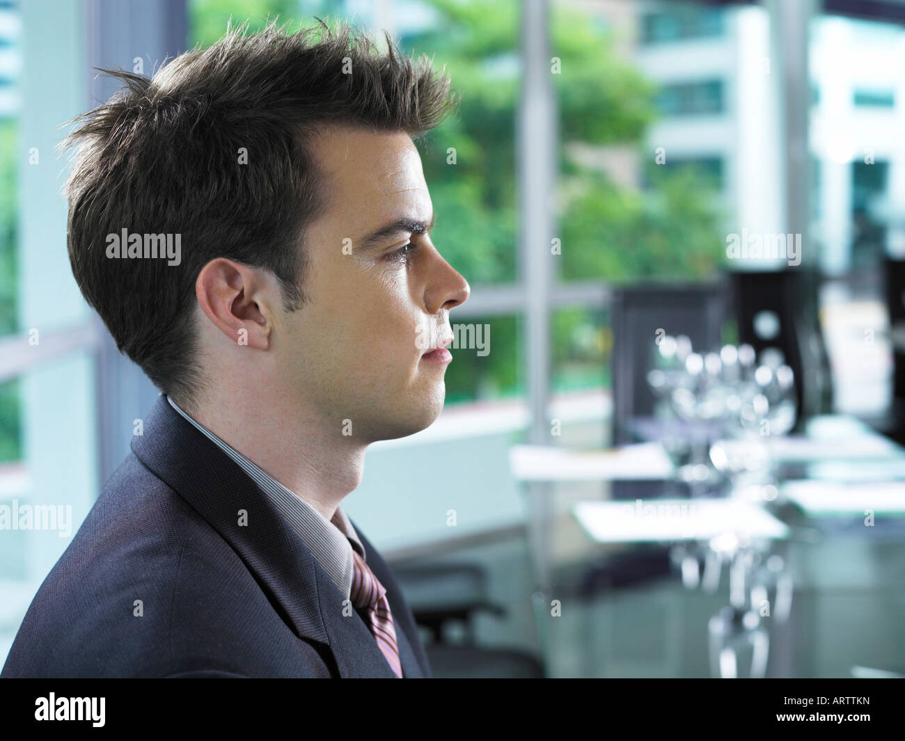 Side View of a Businessman Stock Photo - Alamy