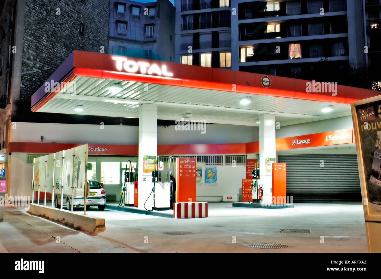 Paris, France, Total Energy Gas Station petrol Station Garage, Open ...