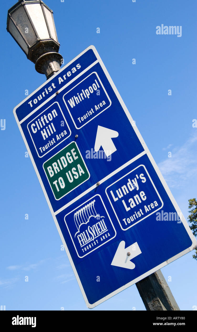 Directional sign in Niagara Falls in Ontario, Canada Stock Photo - Alamy
