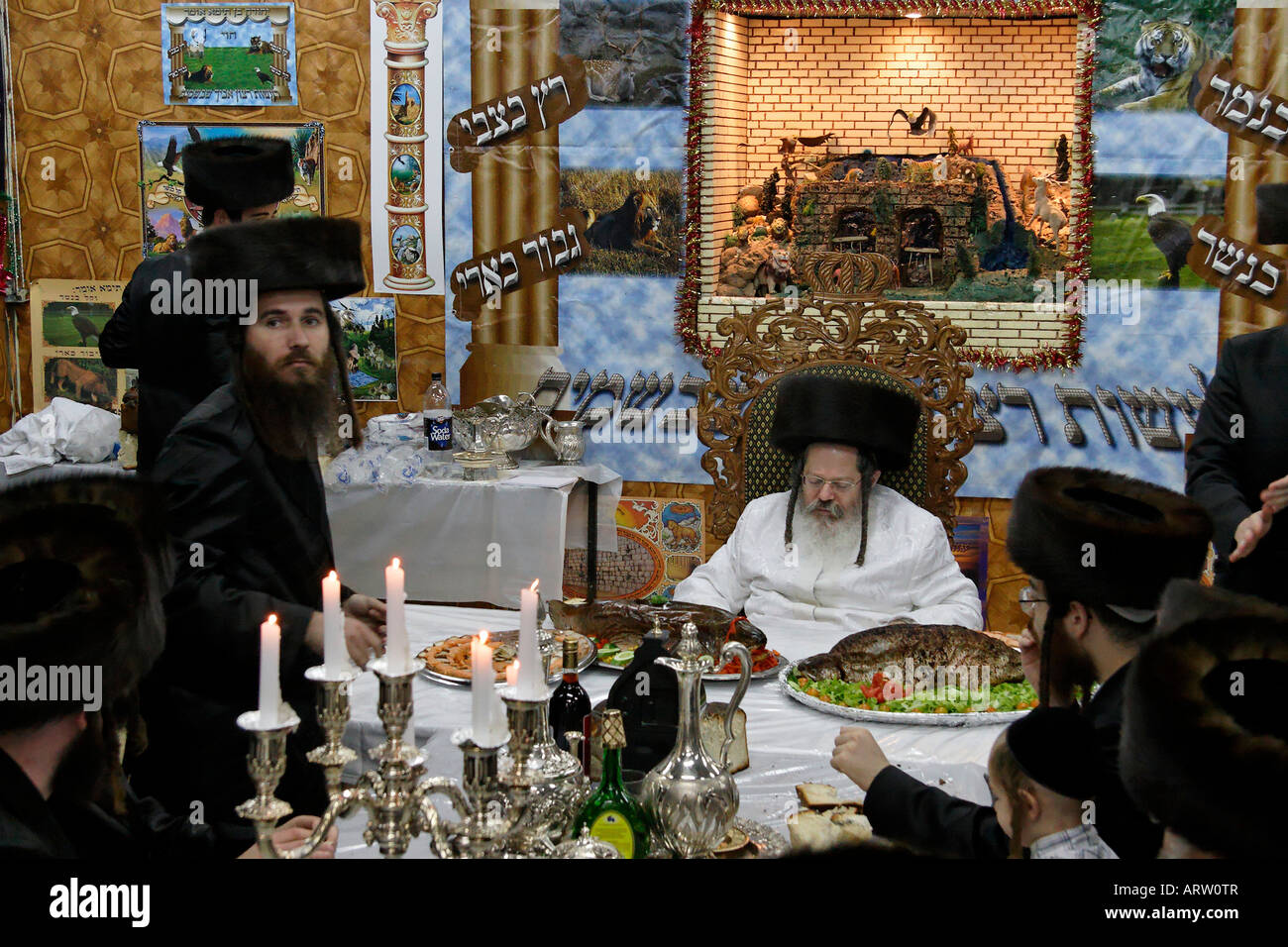 A Tish with the Rebbe a gathering of the Hasidim with their Rebbe Stock ...