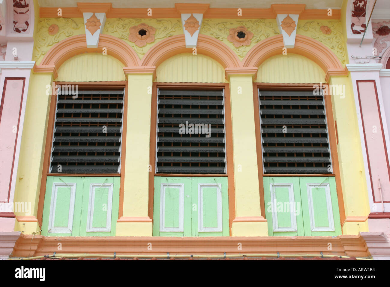 Shophouse Facade George Town Penang Malaysia Stock Photo - Alamy