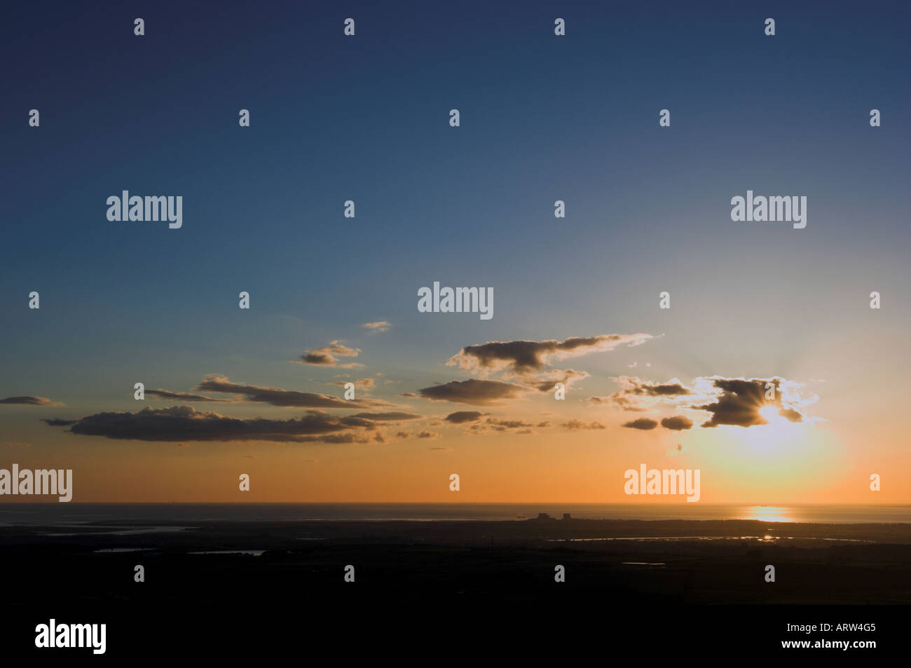 landscape photo of spectacular sunset over Morecambe Bay Stock Photo ...
