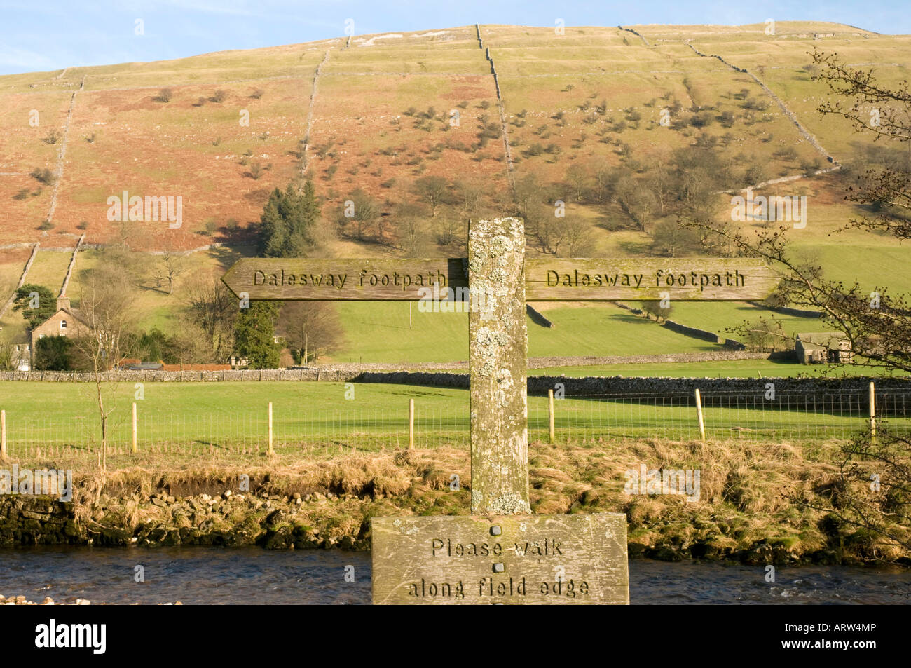 Dales Way signage, Buckden, Upper Wharfedale, Dales Way,Yorkshire Dales ...