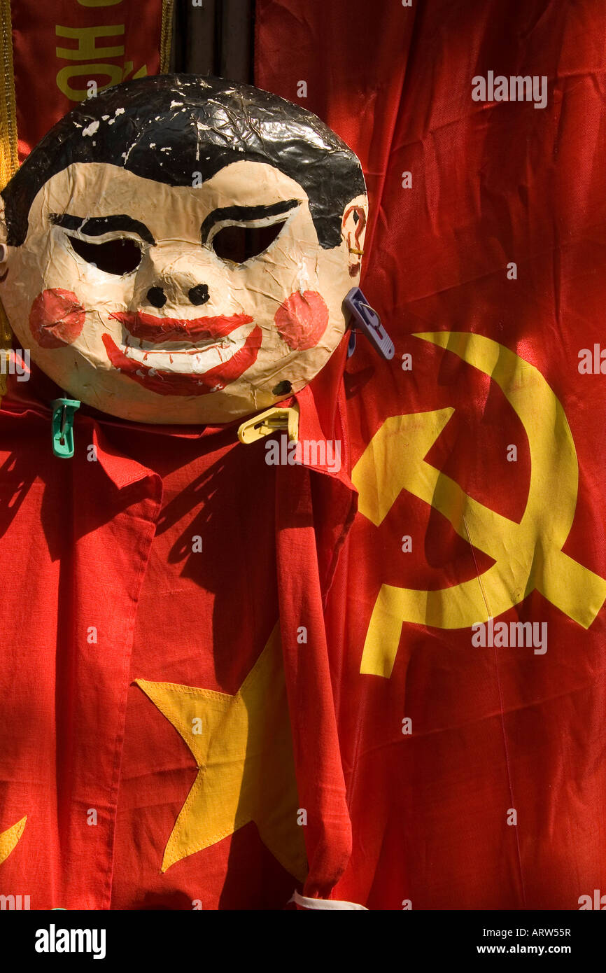 Vietnamese flag and mask, Hanoi, Vietnam Stock Photo - Alamy