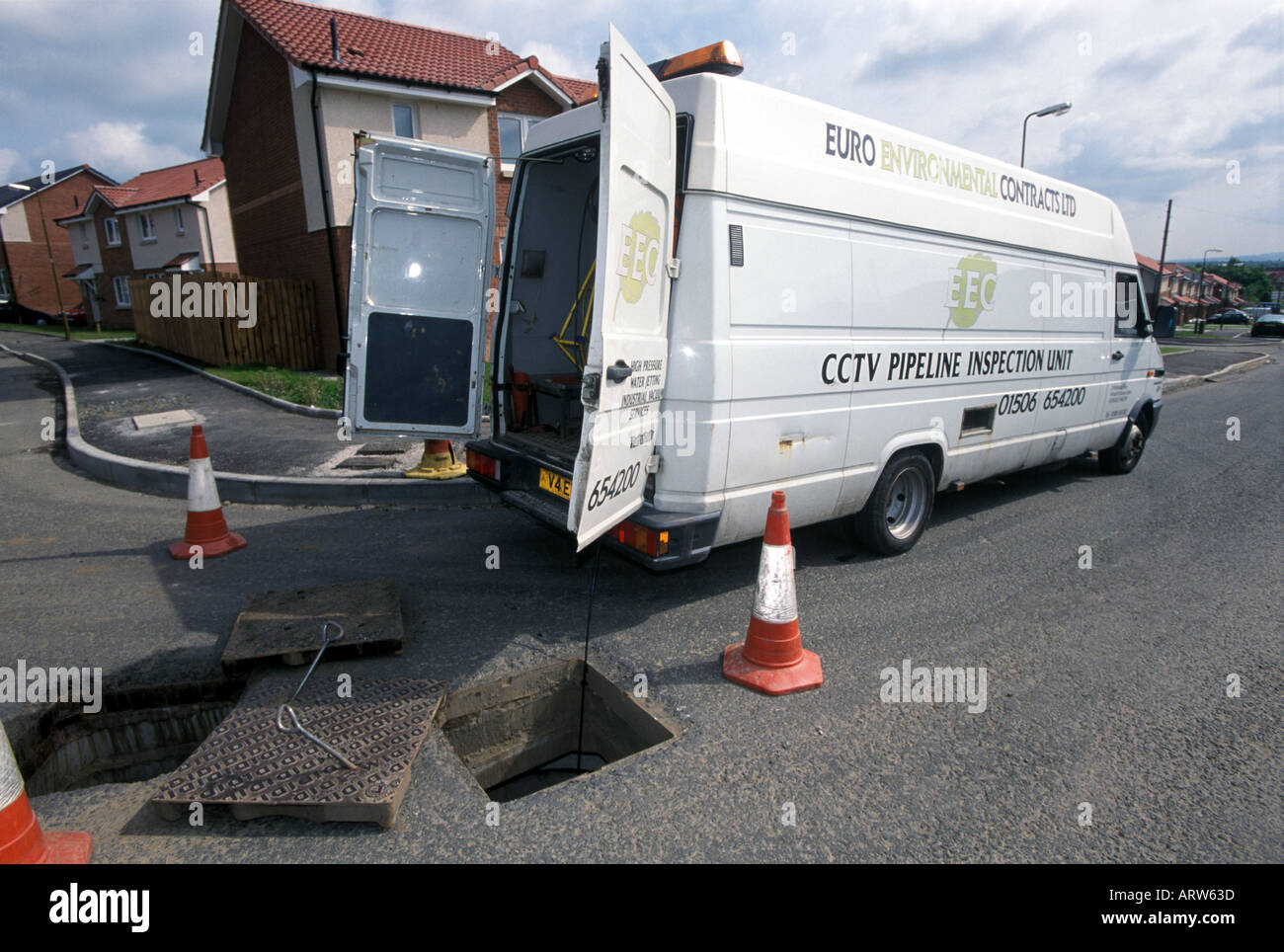 Inspecting a sewer using CCTV Stock Photo - Alamy