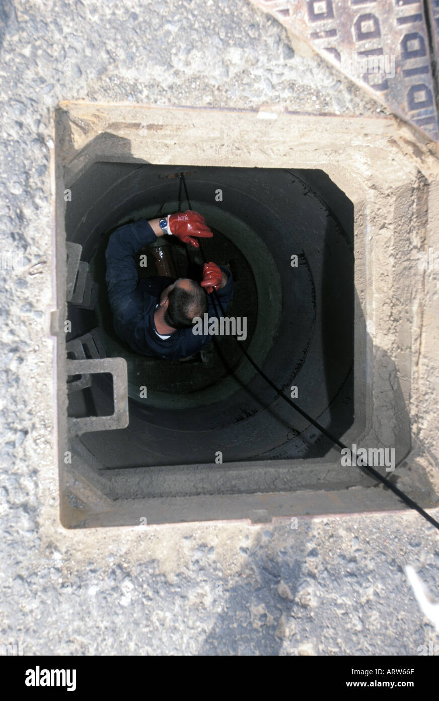 Inspecting a sewer using CCTV Stock Photo - Alamy