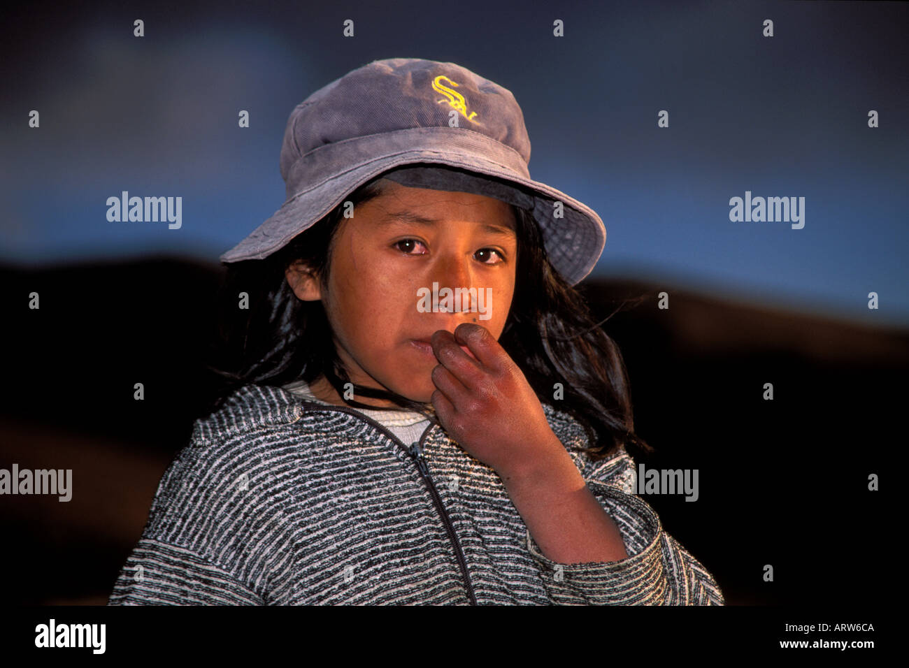 portrait of native bolivian girl in potosi Stock Photo - Alamy