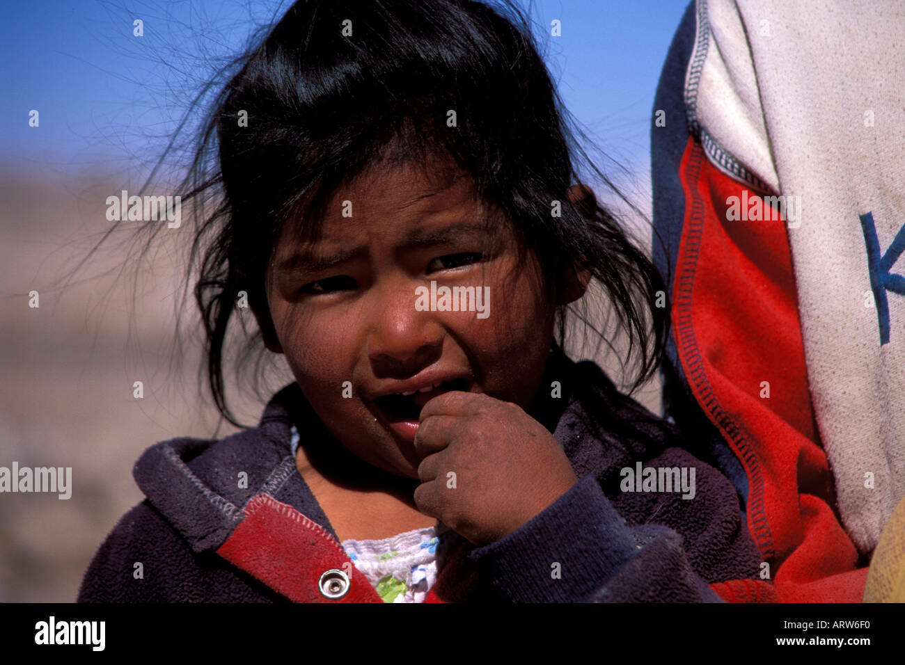 portrait of little native bolivian girl child at salar de uyuni Stock ...