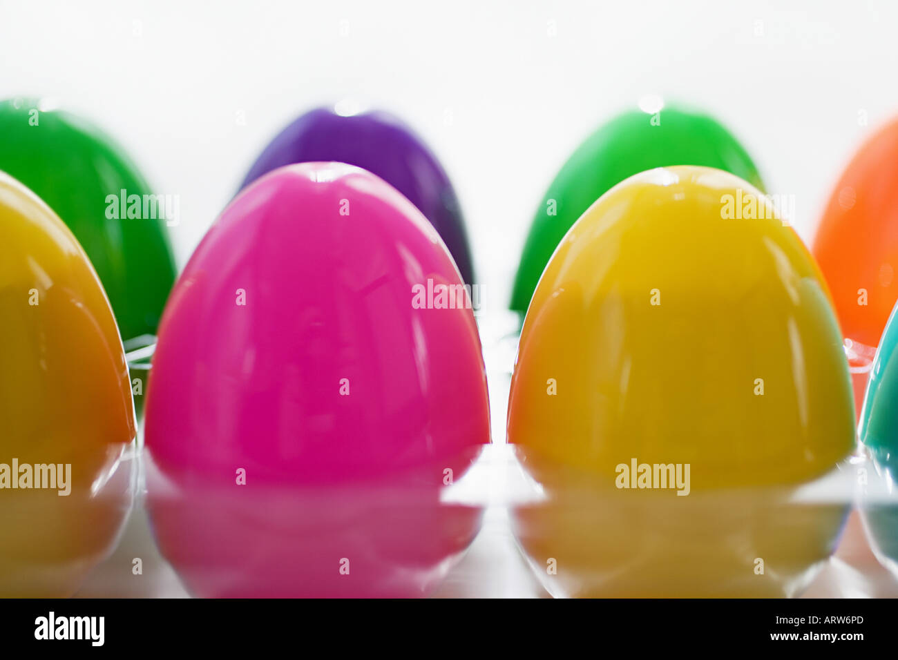 Plastic colourful eggs Stock Photo - Alamy