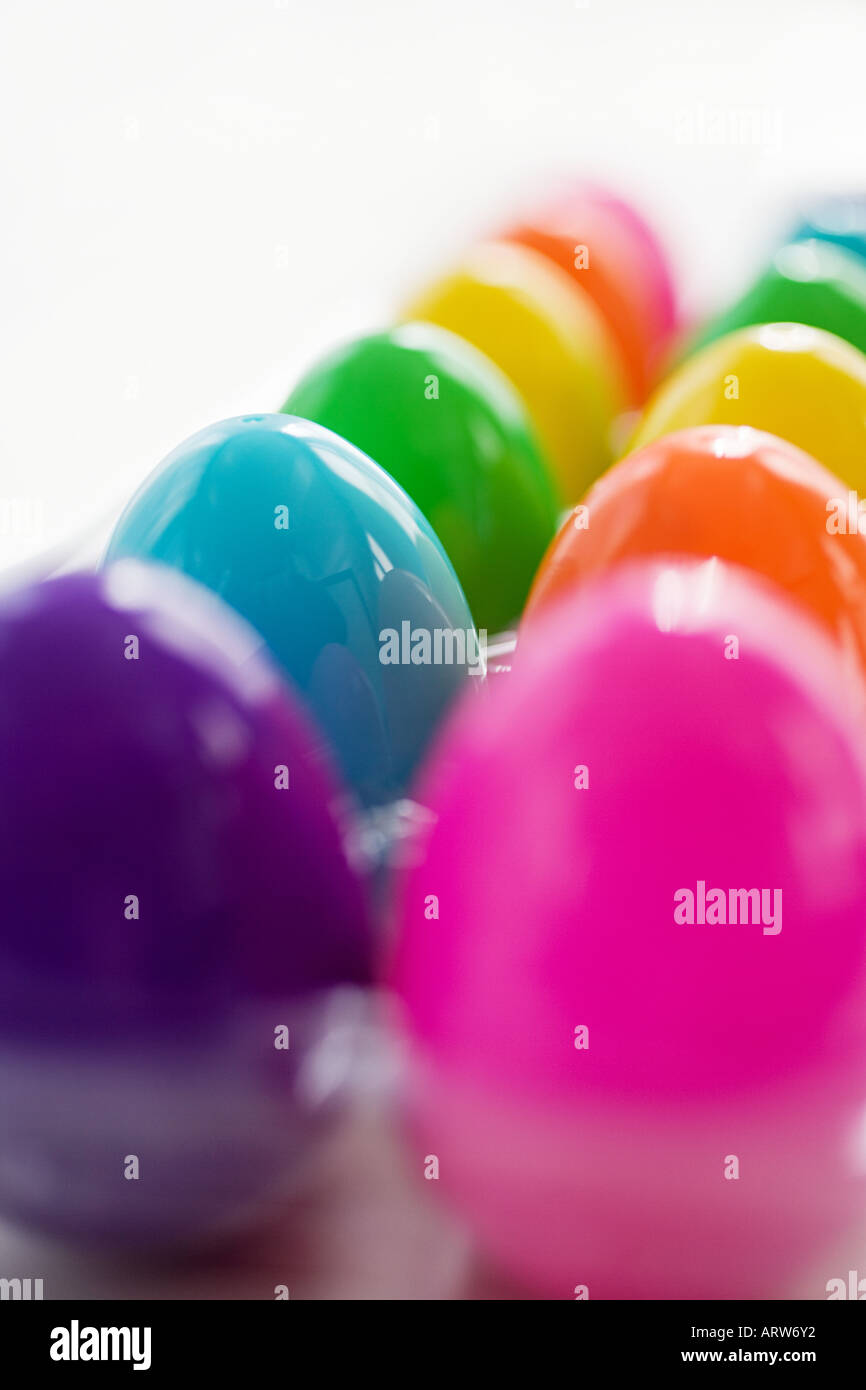 Plastic colourful eggs Stock Photo - Alamy
