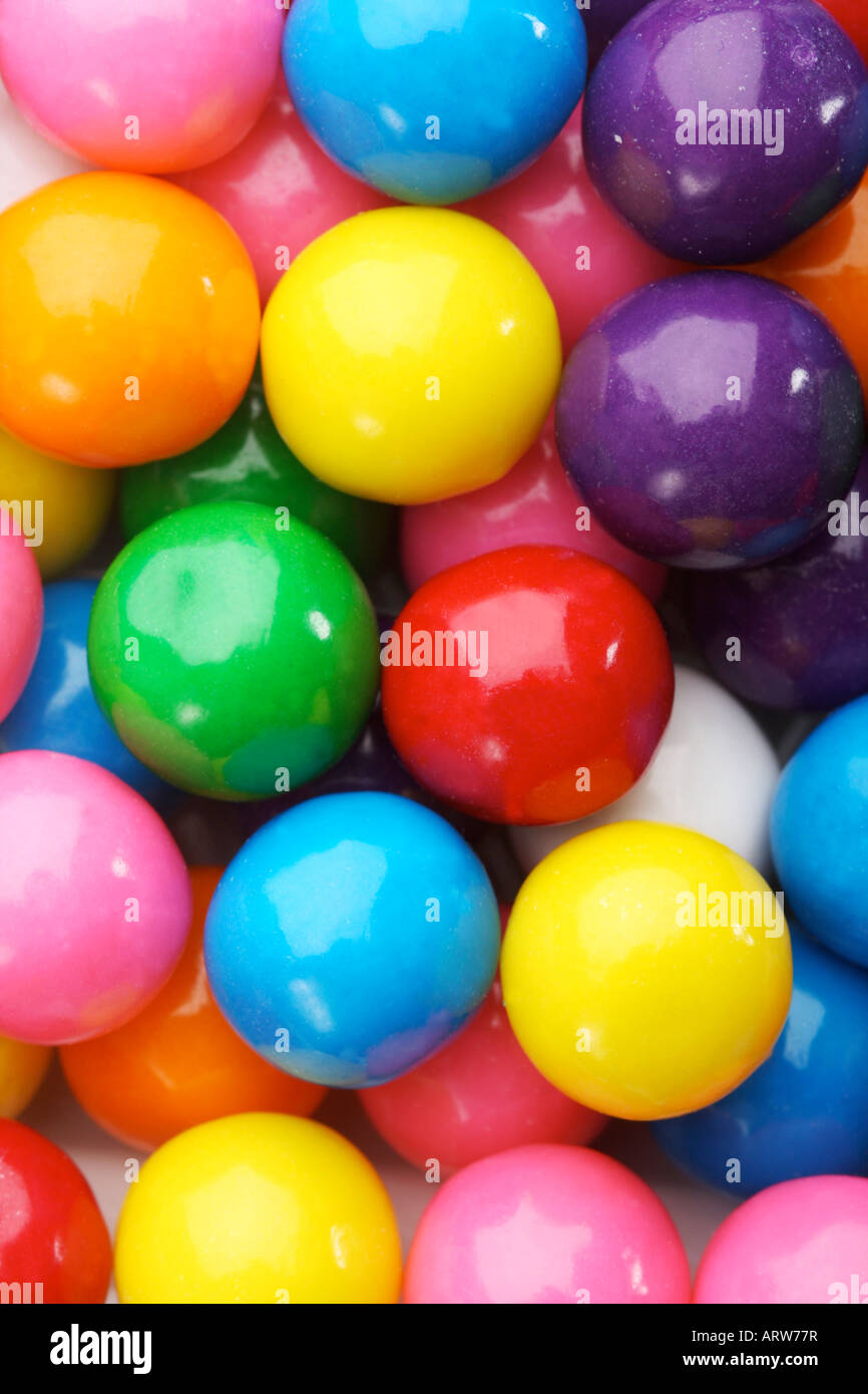 Multicolored bubble gum candy background Stock Photo - Alamy