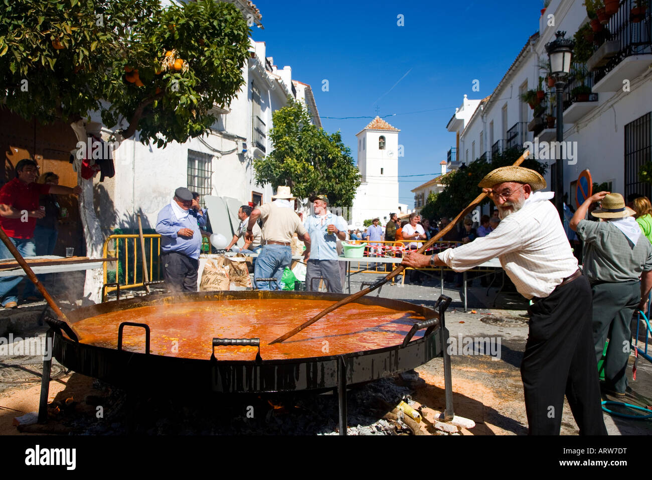 folk party paella in Monda Spain Andalusia Malaga Stock Photo - Alamy