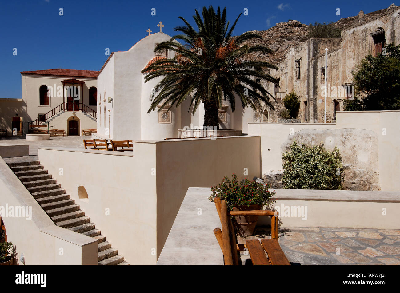 Crete Moni Preveli the greek orthodox monastery Stock Photo - Alamy