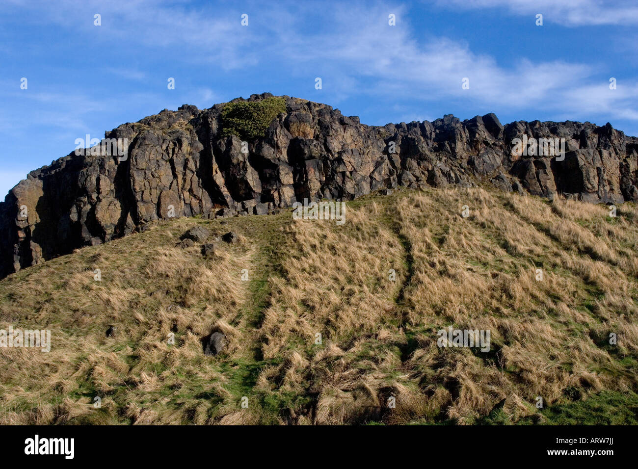 Salisbury Crags near Arthurs Seat Edinburgh Scotland Stock Photo - Alamy