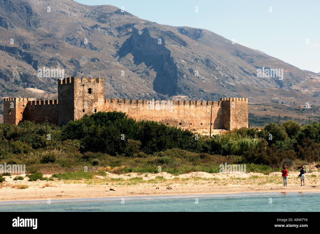 Crete the castle of Frangokastello Stock Photo - Alamy