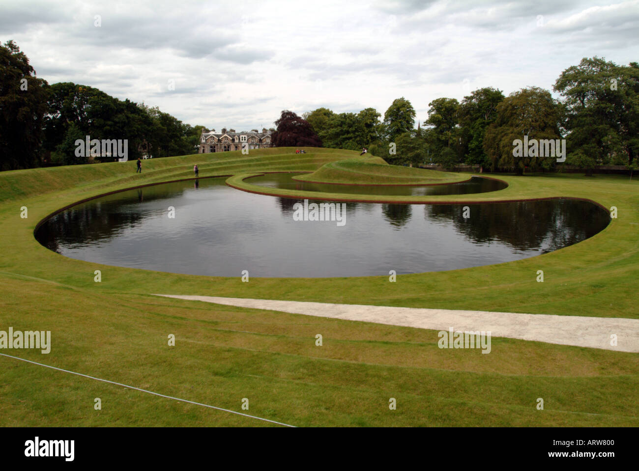 Land sculpture designed by Charles Jencks opposite the Modern Art ...