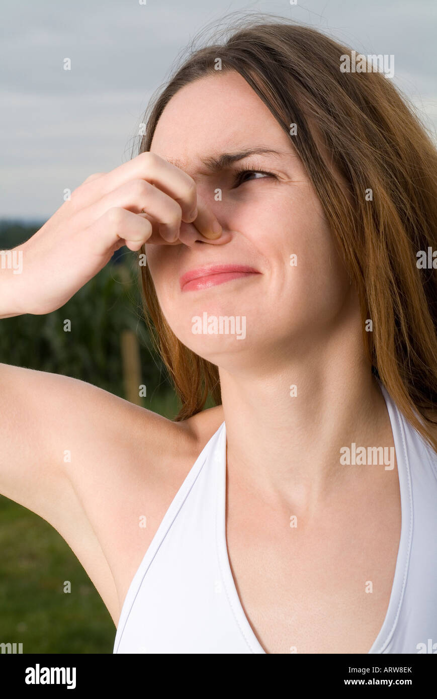 Nose peg woman hi-res stock photography and images - Alamy