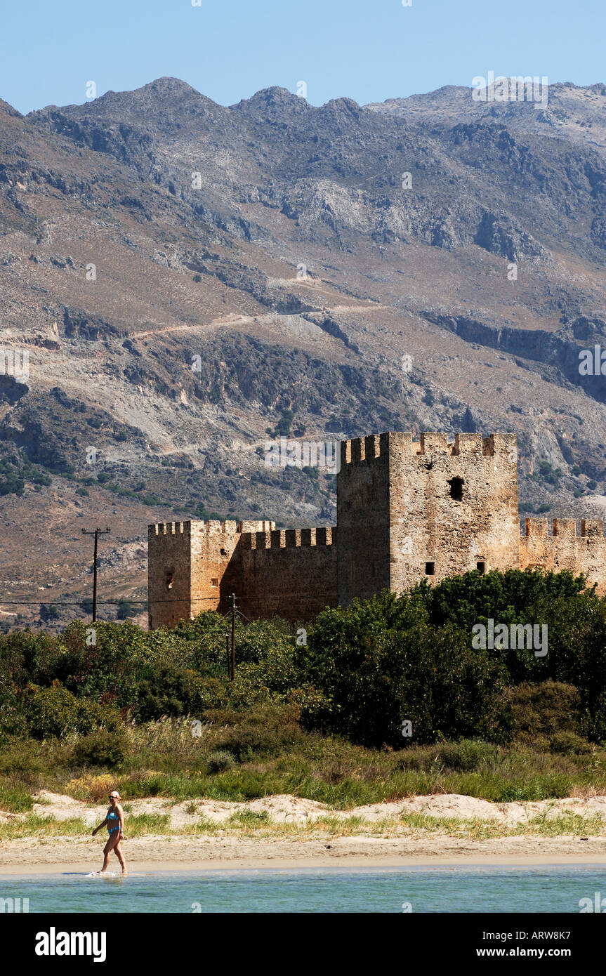 Crete the castle of Frangokastello Stock Photo - Alamy