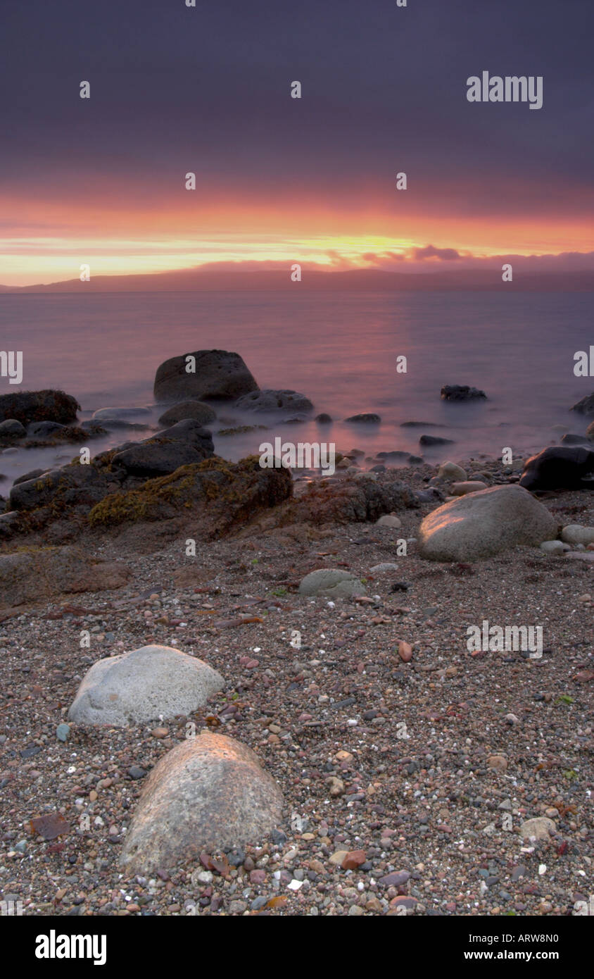 vertical landscape photo of sunset over Kintyre and Kilbrannan sound ...