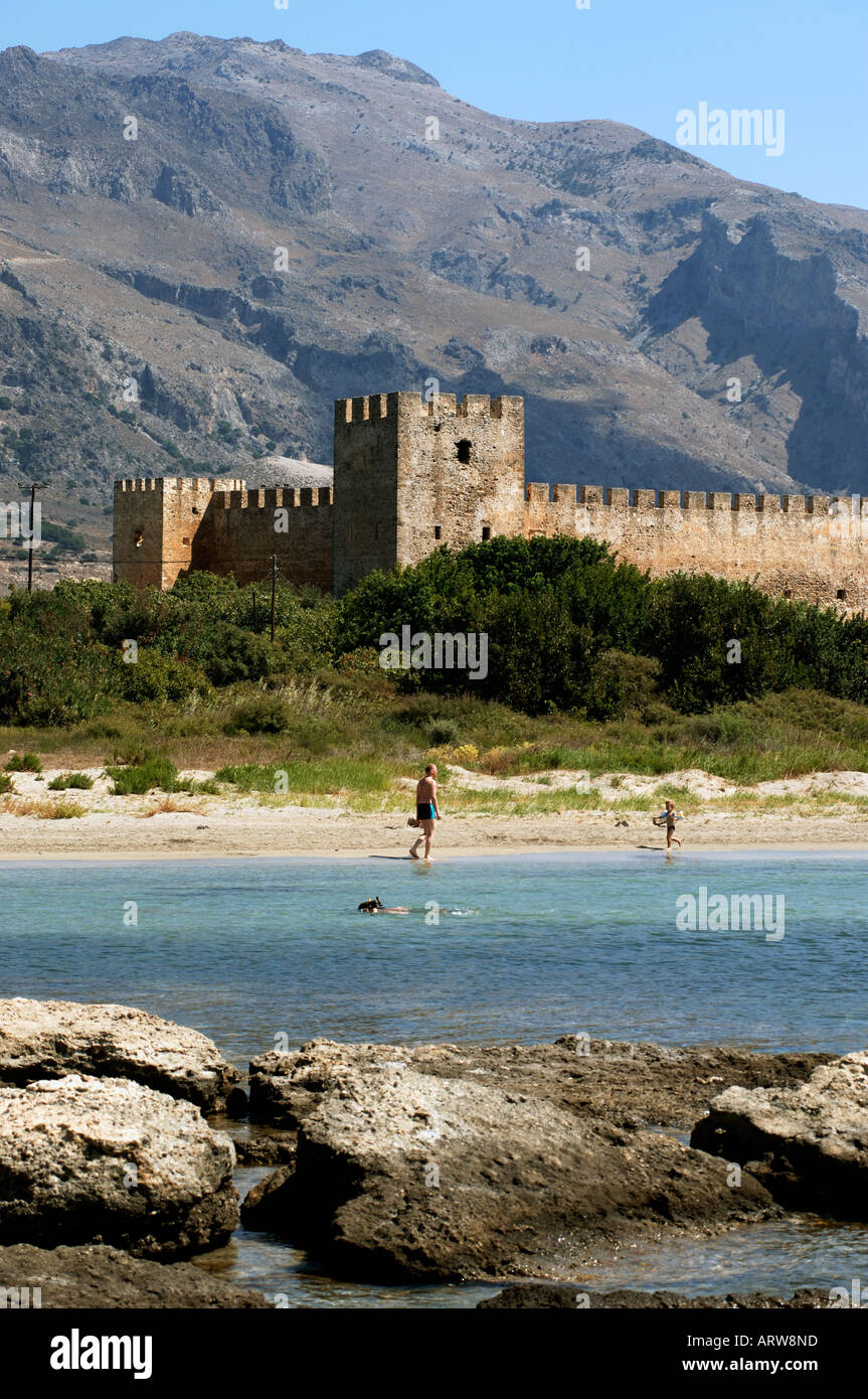Crete the castle of Frangokastello Stock Photo - Alamy