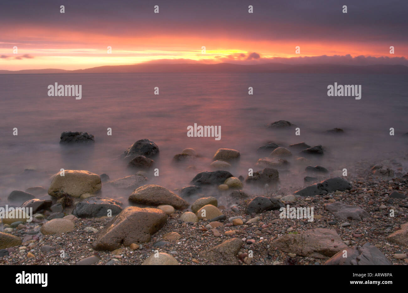 landscape photo of sunset over Kintyre and Kilbrannan sound from ...