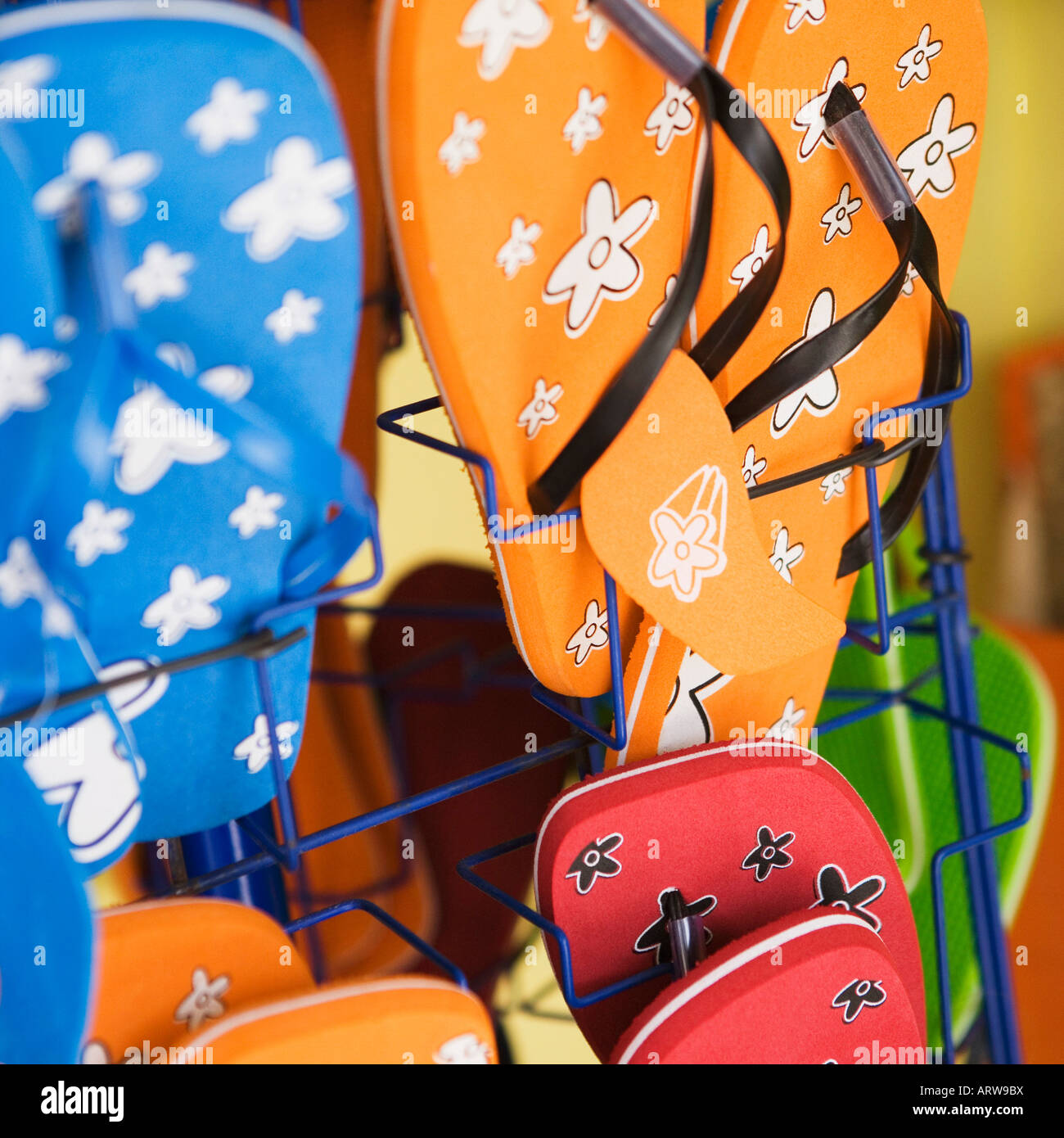 Close-up of slippers at a market stall Stock Photo - Alamy