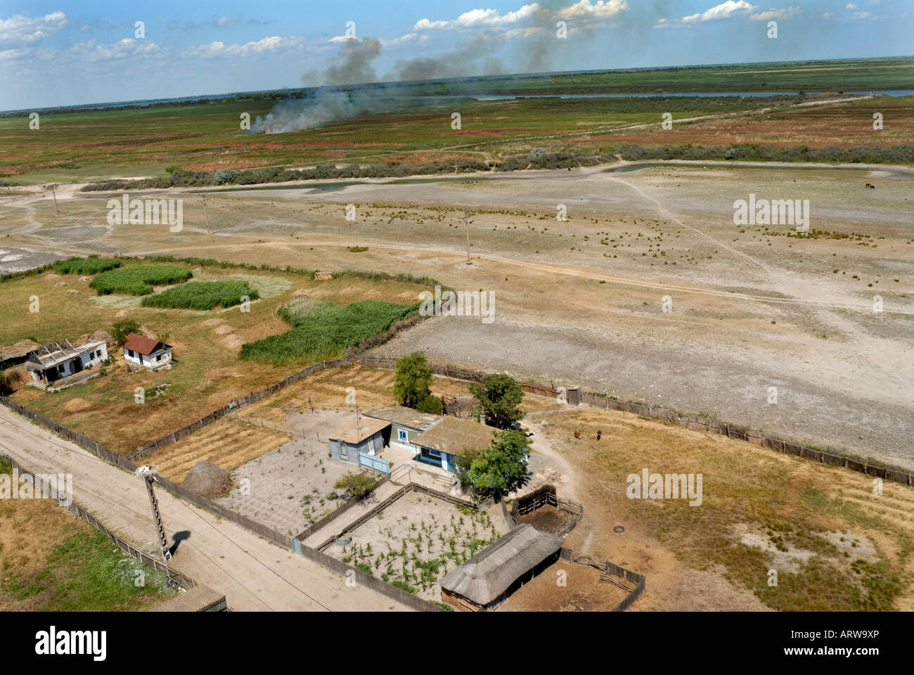 Aerial view of Caraorman village in Danube Delta, Romania Stock Photo ...