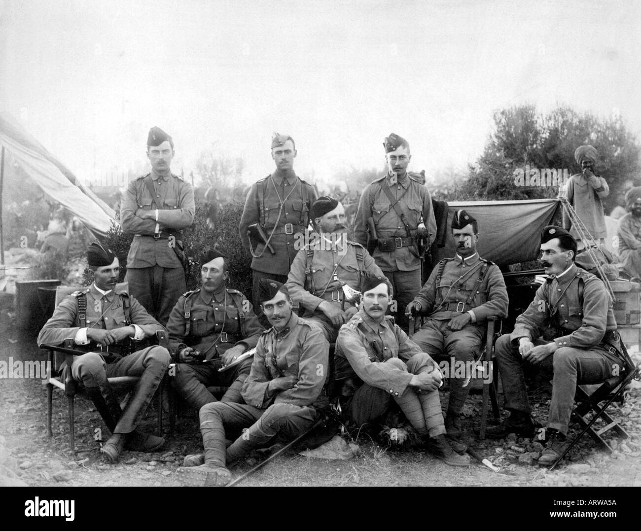 Col Houghton and officers 36th Sikh regiment circa 1890 Stock Photo - Alamy