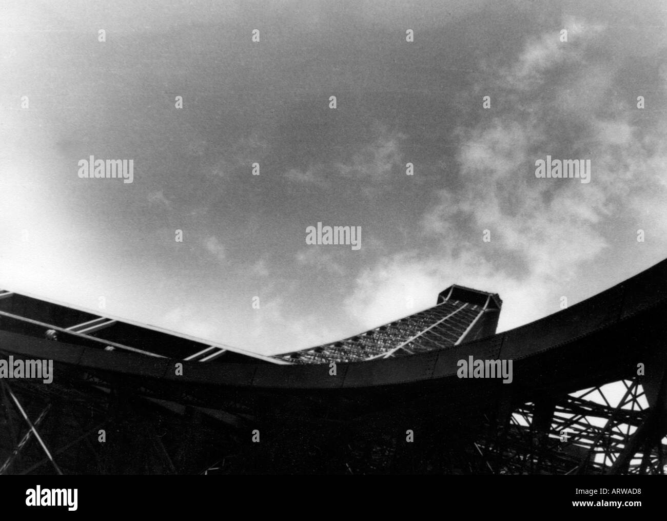 Eiffel tower from below Paris 1952 Stock Photo - Alamy
