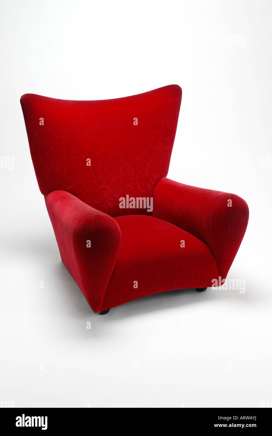 Red arm chair Stock Photo - Alamy
