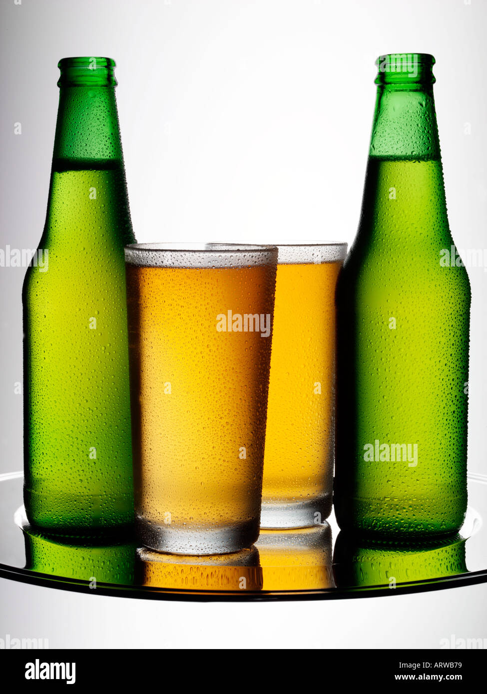 TWO BEER BOTTLES Stock Photo - Alamy