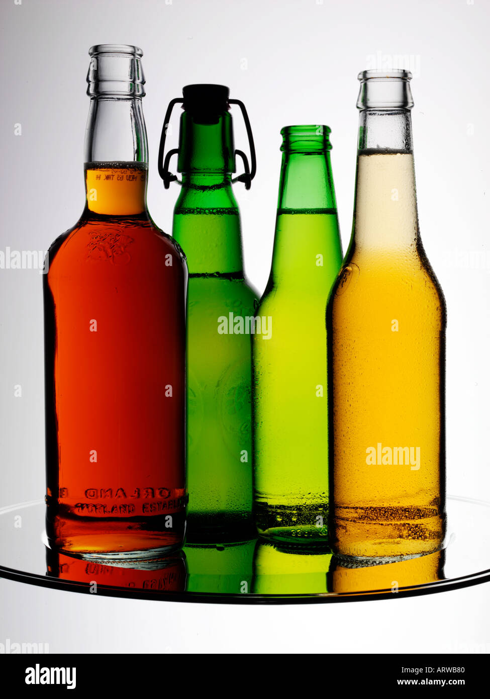 FOUR BEER BOTTLES Stock Photo - Alamy
