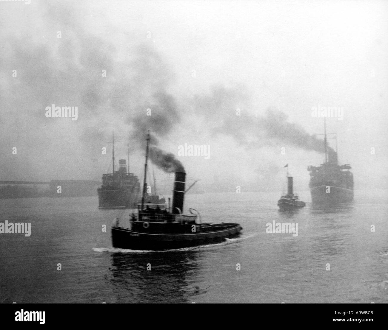 Tug boat Salome and steamships Stock Photo - Alamy