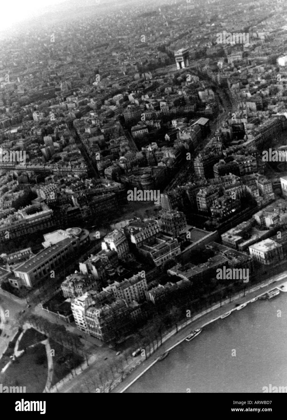 View from the Eiffel tower Paris 1952 Stock Photo - Alamy
