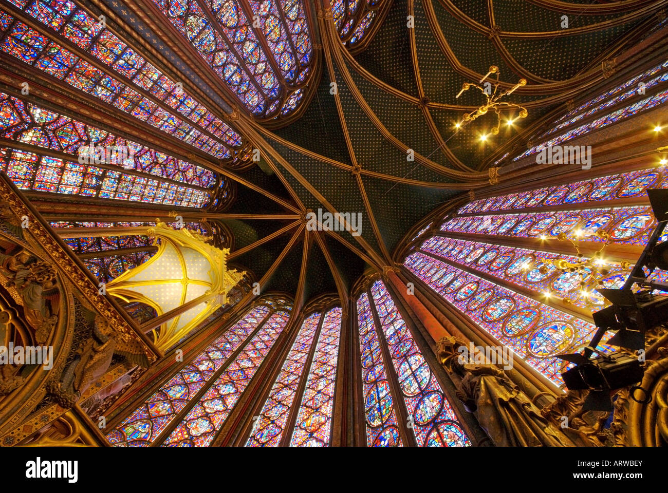 upper chapel or royal chapel of the Sainte Chapelle (holy chapel) on ...
