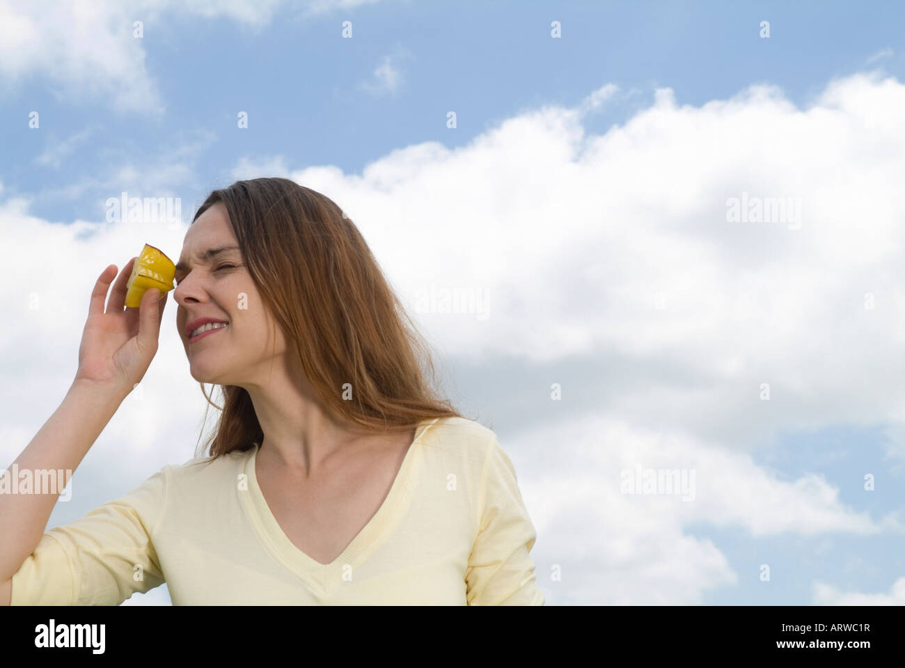 Girl with a telescope Stock Photo - Alamy