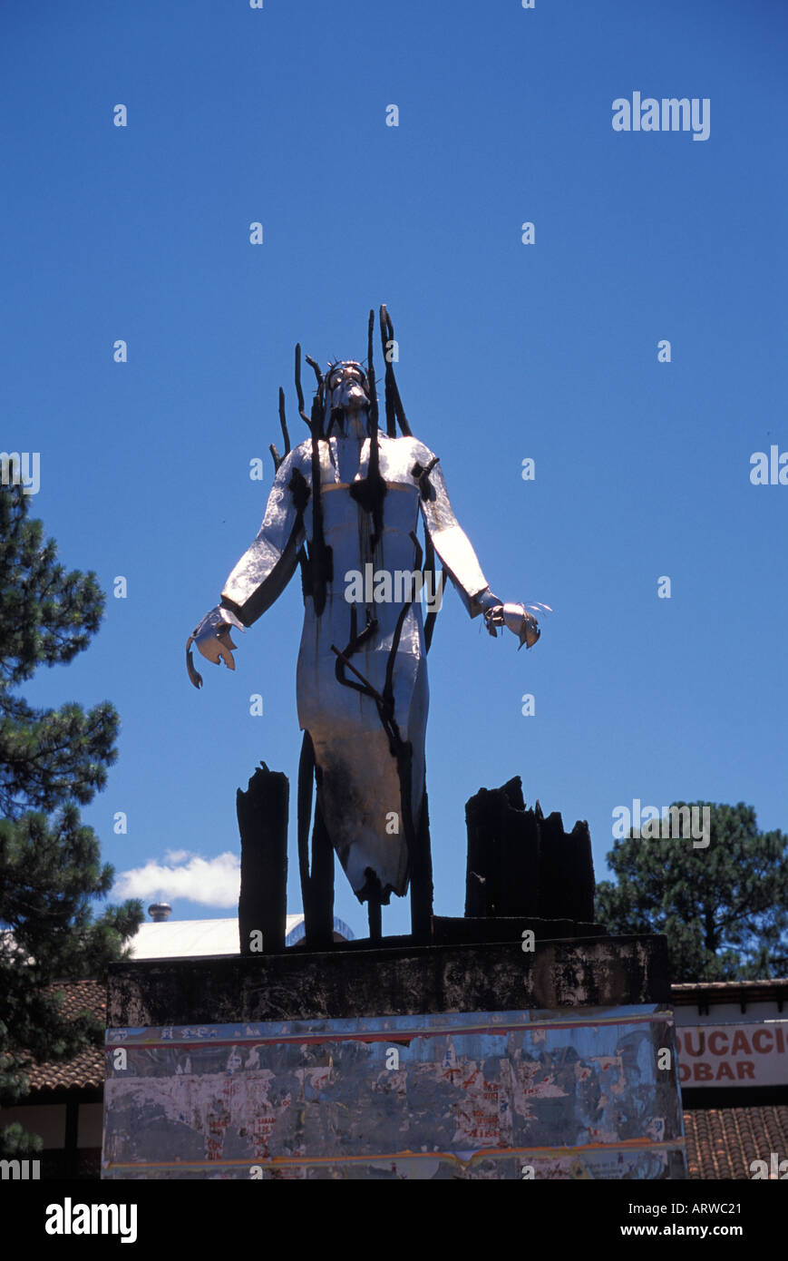Metal statue of Jesus Christ in torment in Encarnacion Paraguay Stock ...