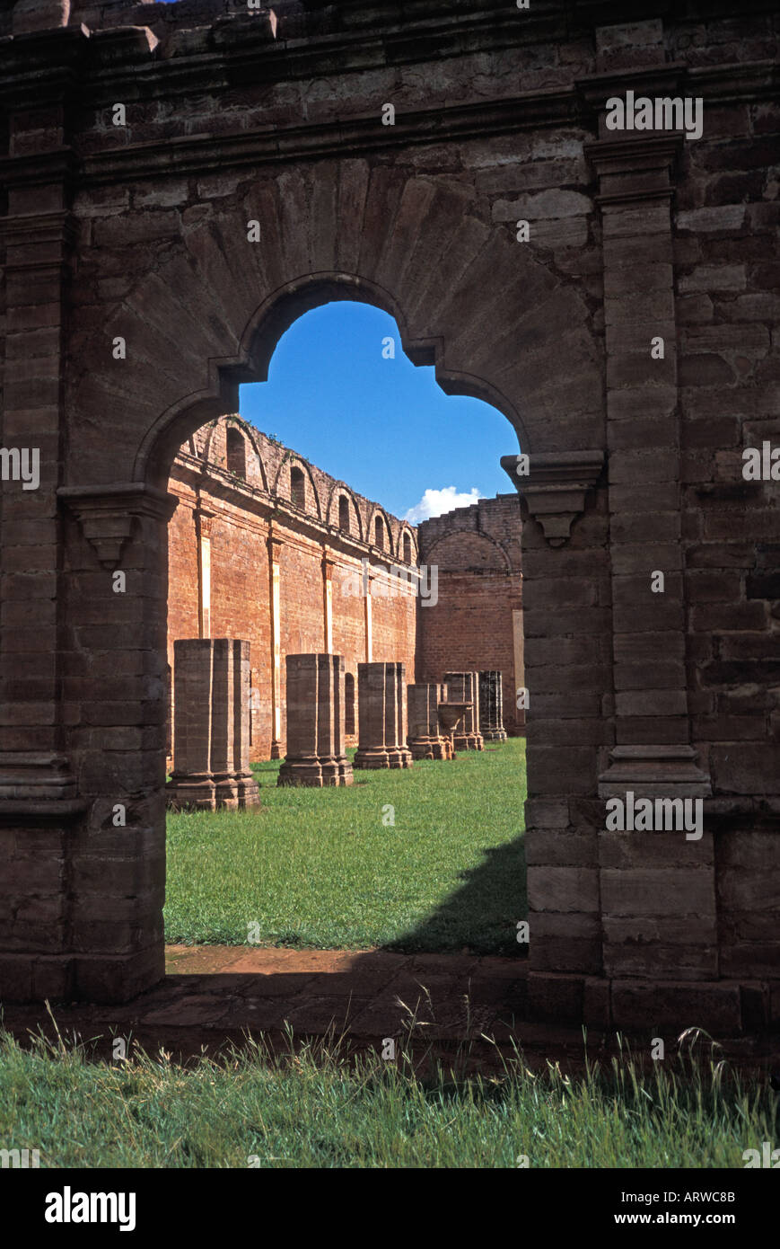 Jesuit mission in Jesus Paraguay Full name is Jesus de Tavarangue Stock ...