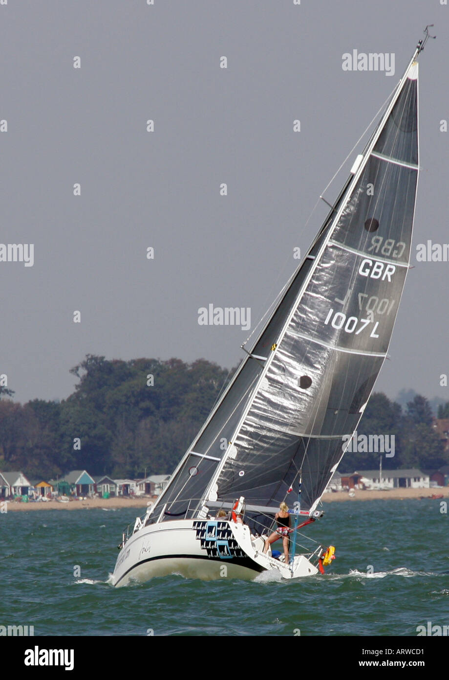 Yacht sailing on the Solent Stock Photo - Alamy