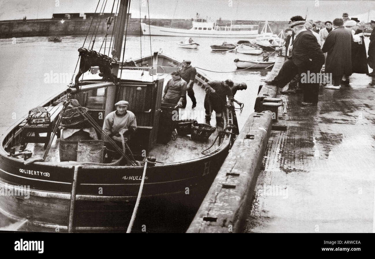 Fishing boat at Bridlington North Yorkshire in about 1940 Stock Photo ...