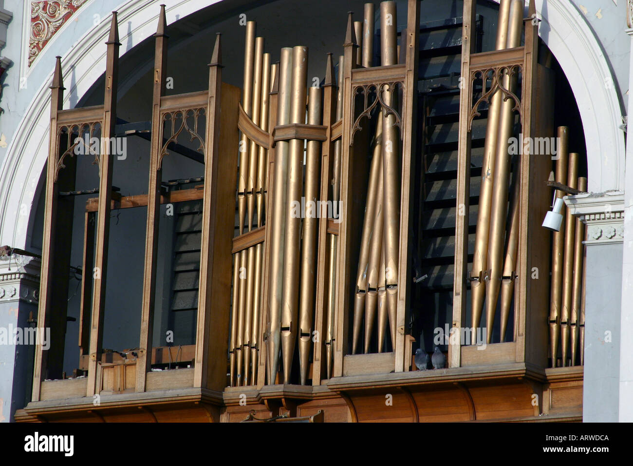 Old organ being demolished in building Stock Photo - Alamy