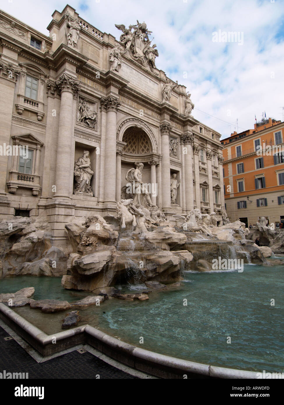 The famous Trevi fountain in the heart of Rome Lazio Italy was designed ...