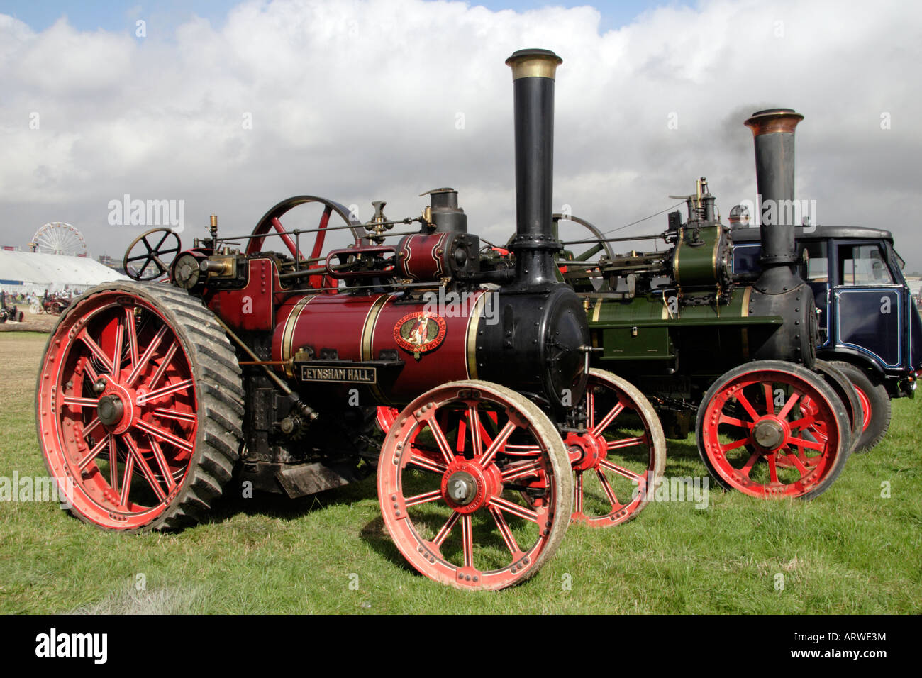 Vintage steam engines in a line up at a steam and country fair Stock ...
