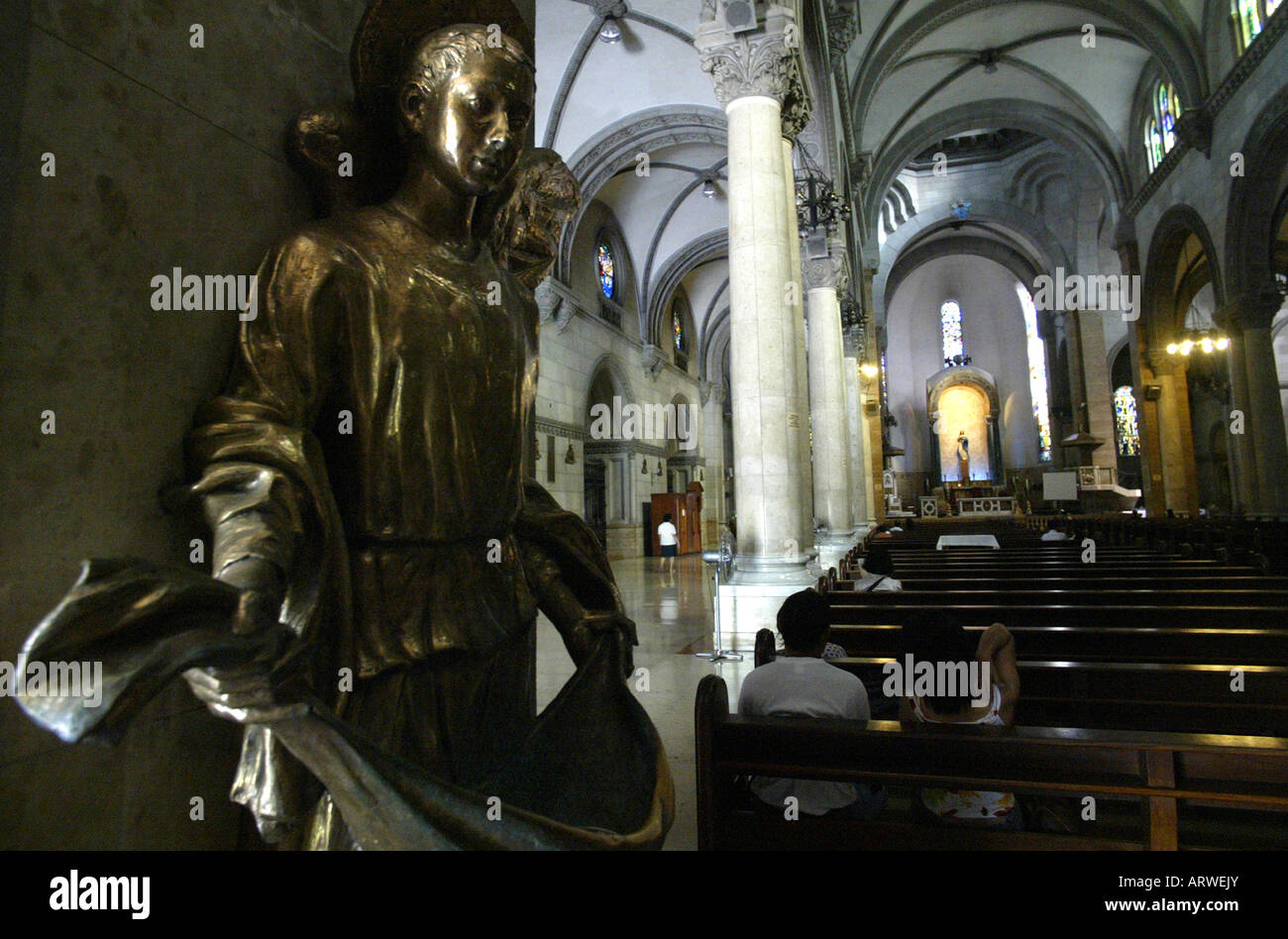 The Manila Cathedral, or minor basilica of the Immaculate Conception ...