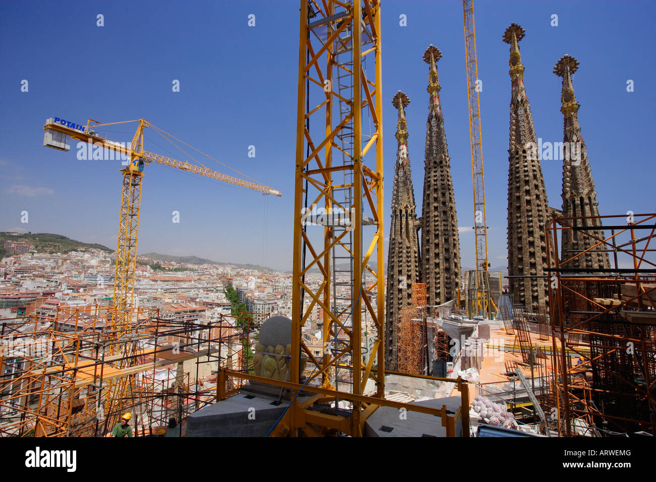 Sagrada Familia temple in works Modernism from architect Antoni GaudiÌ ...