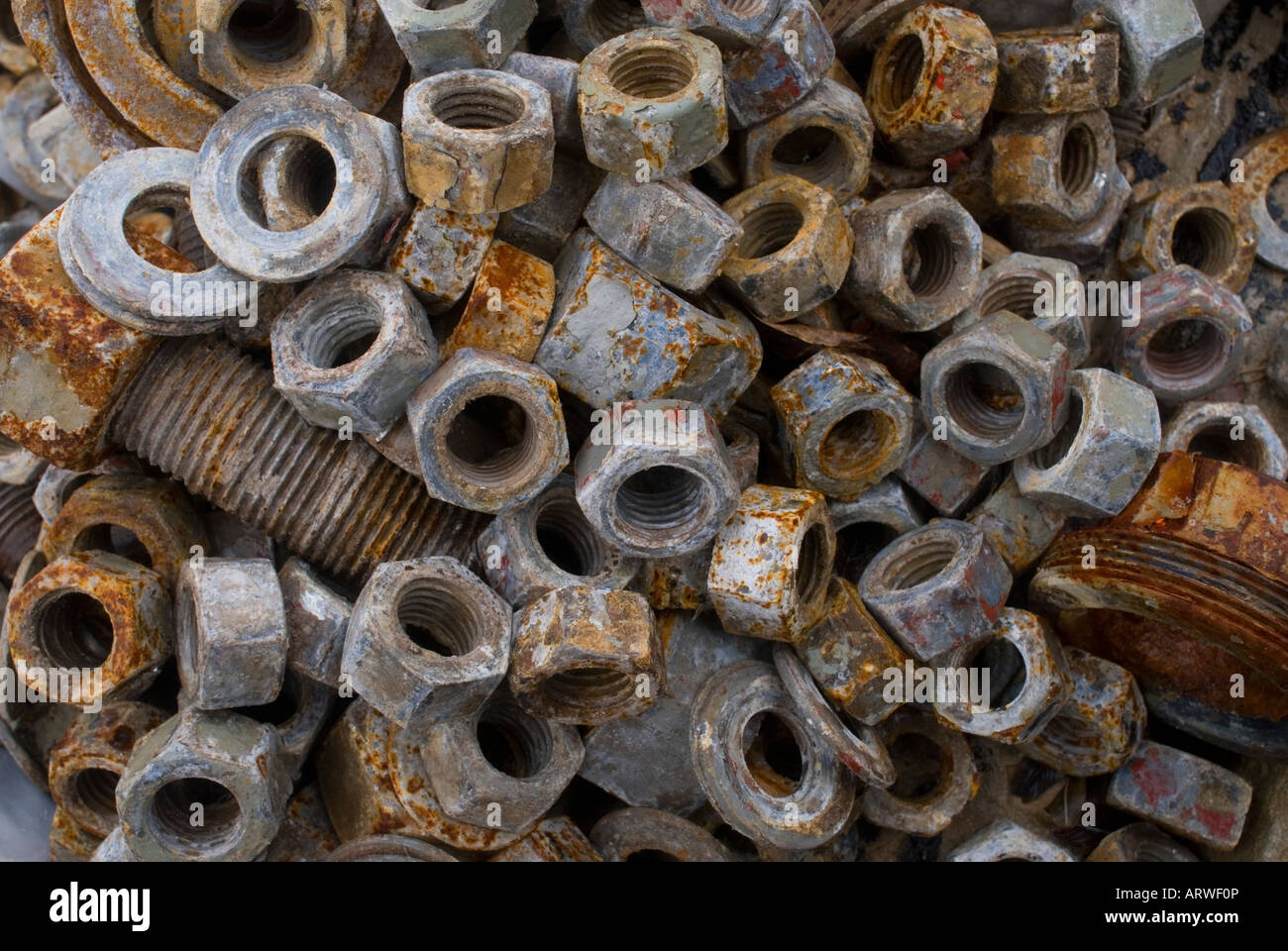 Pile of rusted nuts Stock Photo - Alamy