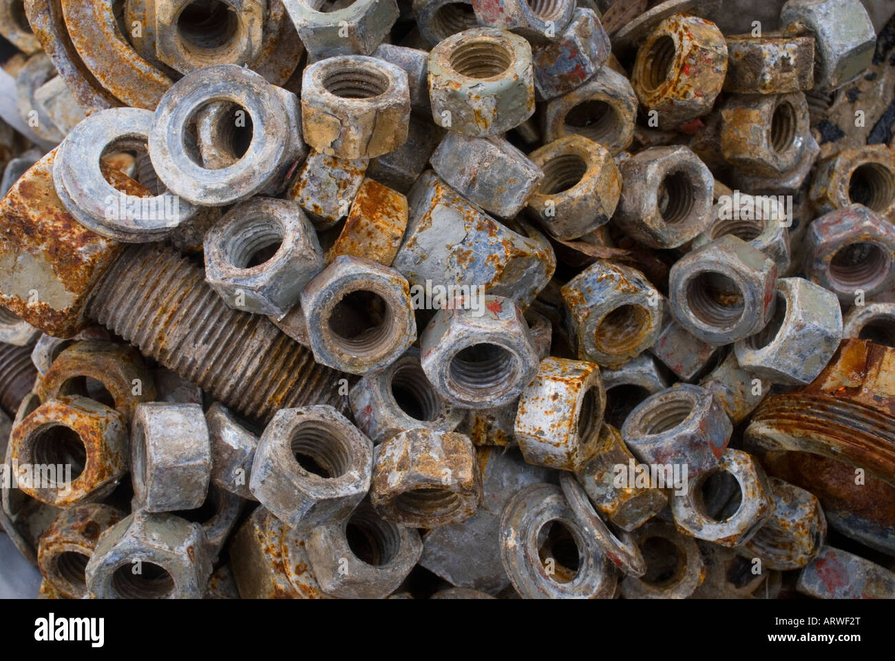 Pile of rusted nuts Stock Photo - Alamy
