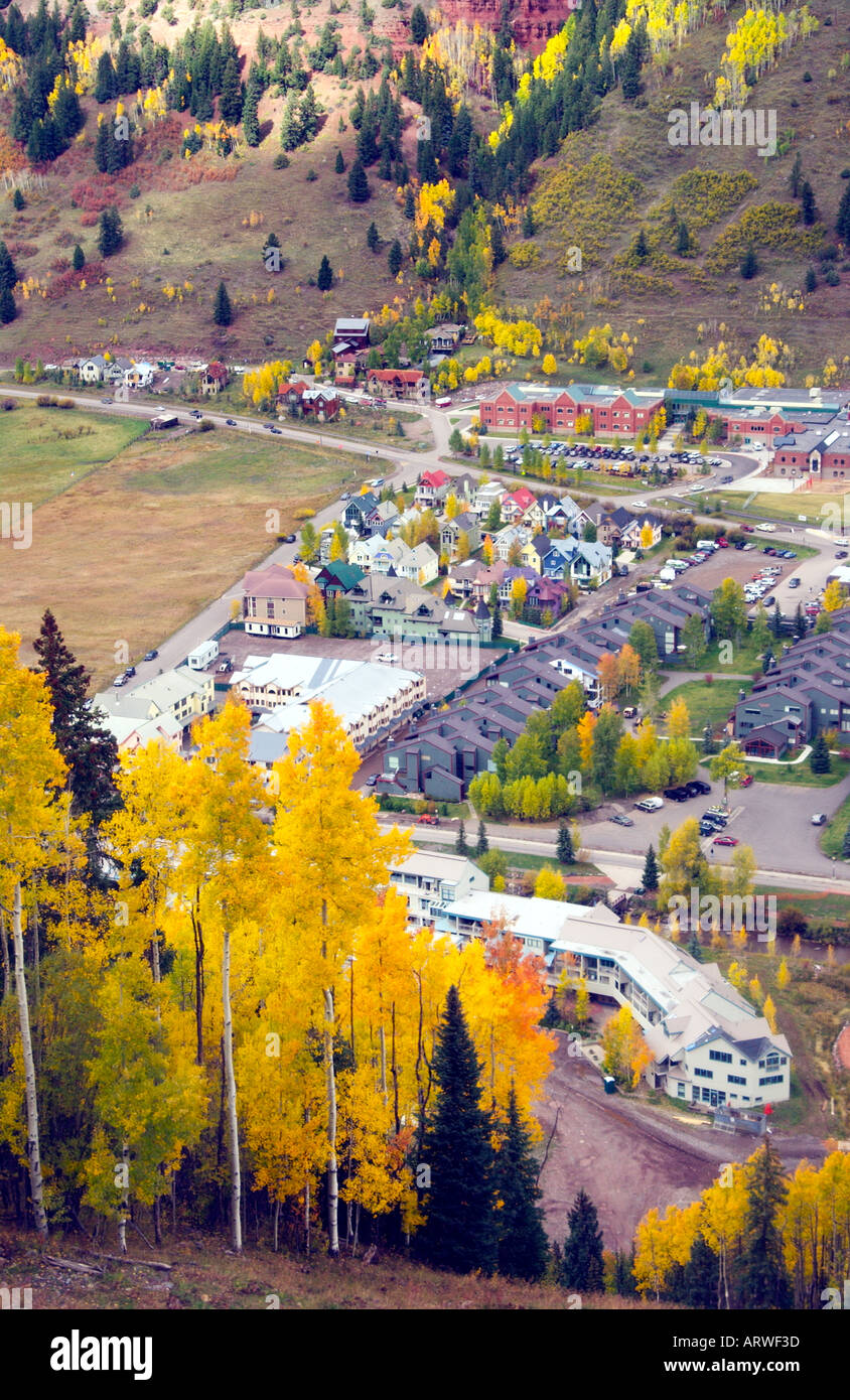 Aerial view of Telluride Colorado USA in fall Stock Photo - Alamy