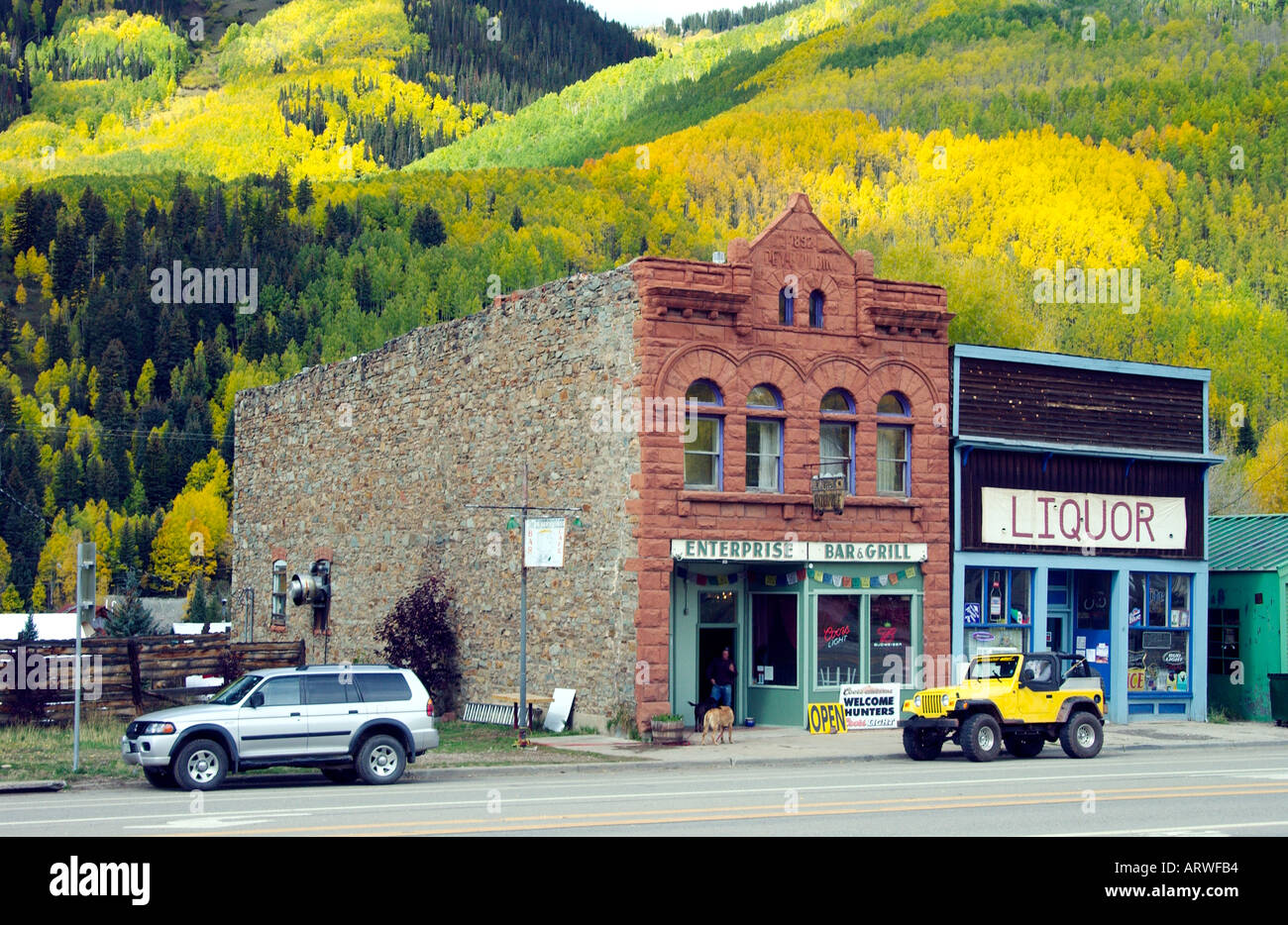 Fall foliage and ghost town Rico Colorado USA Stock Photo - Alamy